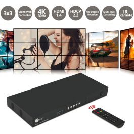 3x3 4K Video Wall Processor with USB C DP VGA HDMI In