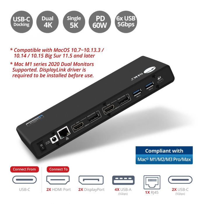 USB Type-C Dual 4K Docking Station with Power Delivery 60 USB Type-C Dual 4K Docking Station with Power Delivery 60
