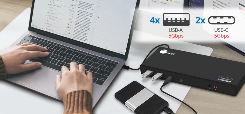 USB Type-C Dual 4K Docking Station with Power Delivery 60 watts ...